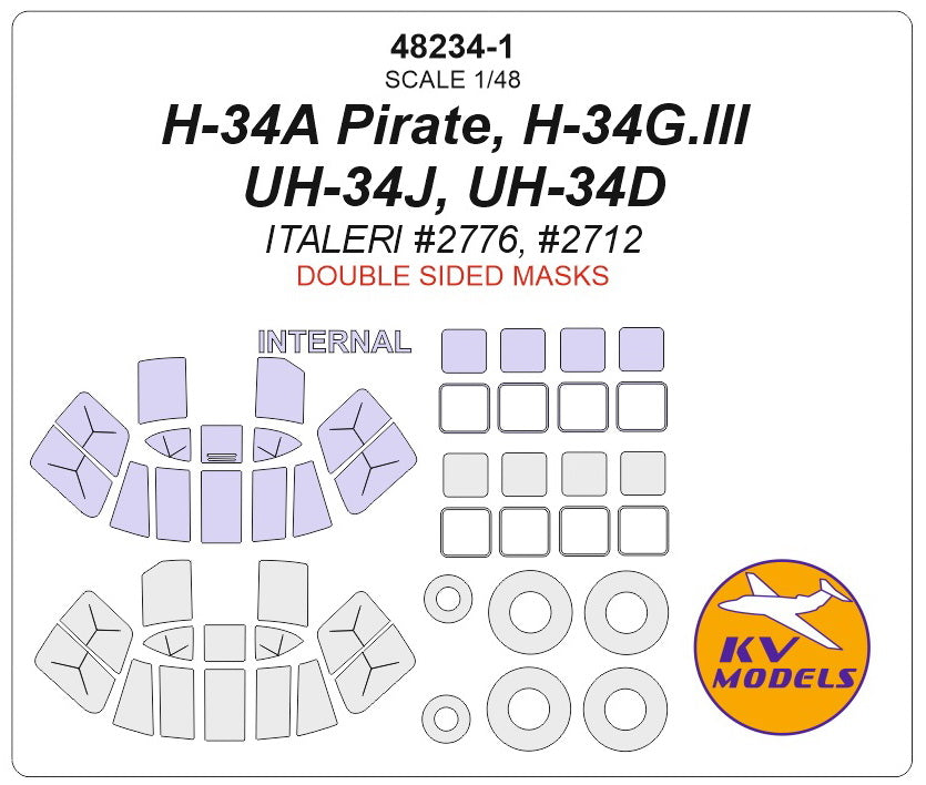 KVモデル 48234-1 1/48 H-34A パイレーツ, H-34G.lll, UH-34J, UH-34D (イタレリ #2776 ...