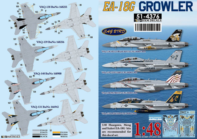 DXM 51-4376 1/48 アメリカ海軍 F/A-18G グラウラー VAQ-131 ランサーズ/VAQ-138 イエロージャケッツ ...
