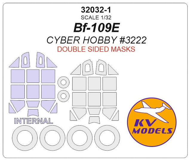 KVモデル 32032-1 1/32 Bf-109E (サイバーホビー #3222) - (内外両面) + ホイール キャノピーマスキングシ ...
