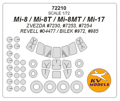 KVモデル 72210 1/72 Mi-8 / Mi-8T / Mi-8MT / Mi-17 (ズベズダ/レベル/BILEK) + ホイール ...