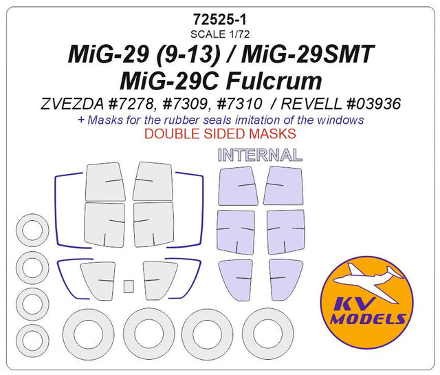KVモデル 72525-1 1/72 MiG-29 (9-13), MiG-29SMT, MiG-29 Swifts, MiG-29C フル ...