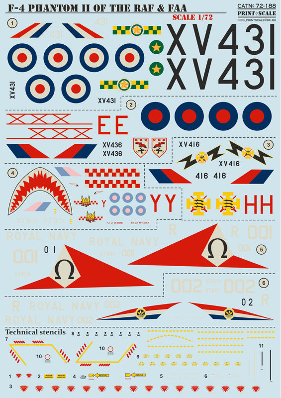 プリントスケール 72-188 1/72 F-4 ファントムII RAF & FAA コンプリートセット – ホビーショップ レギュラス