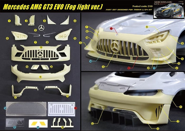 ズームオン Z153 1/24 メルセデス AMG GT3 EVO (フォグライト ver.)（タミヤ用） – ホビーショップ レギュラス