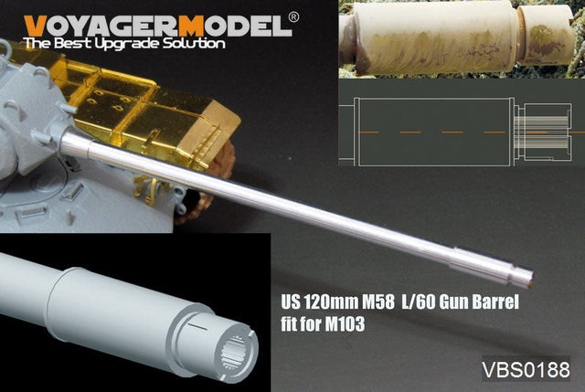 ボイジャーモデル VBS0188 1/35 アメリカ 120mm M58 L/60 金属砲身セット(M103用)(汎用) – ホビーショップ ...